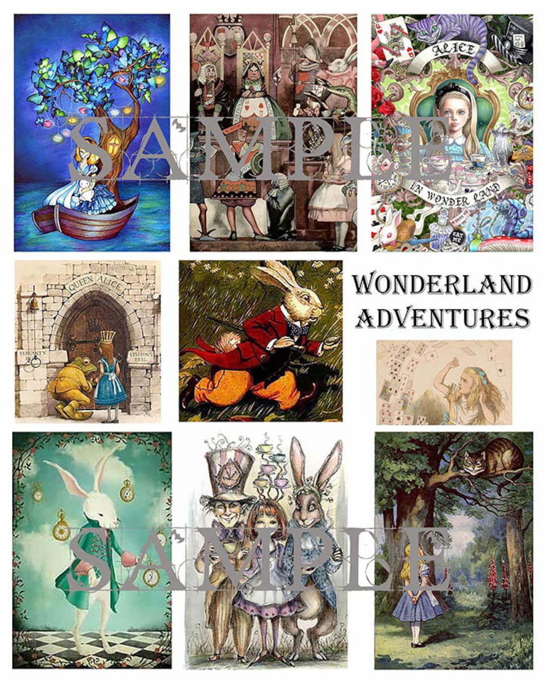 Wonderland Adventures Collage Sheet - Etsy