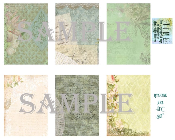 Bygone Days ATC Sheet | Etsy