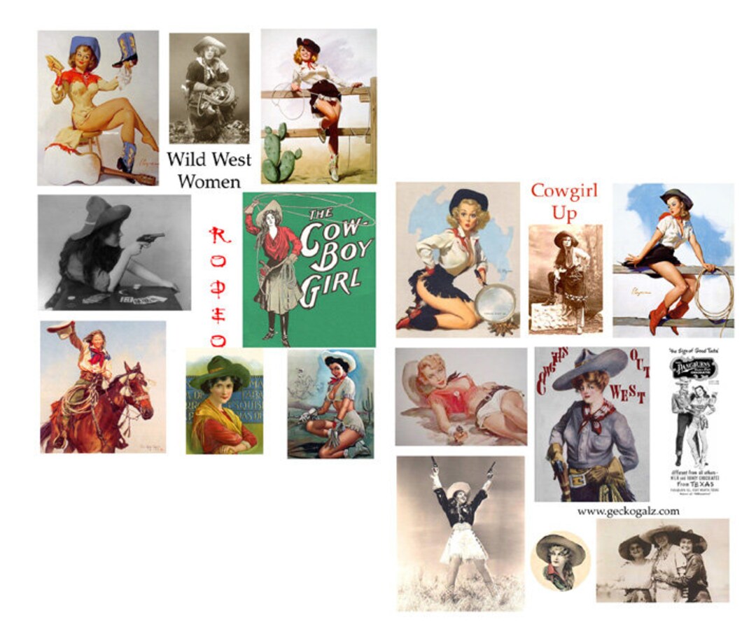 Wild West Women Collage Set - Etsy