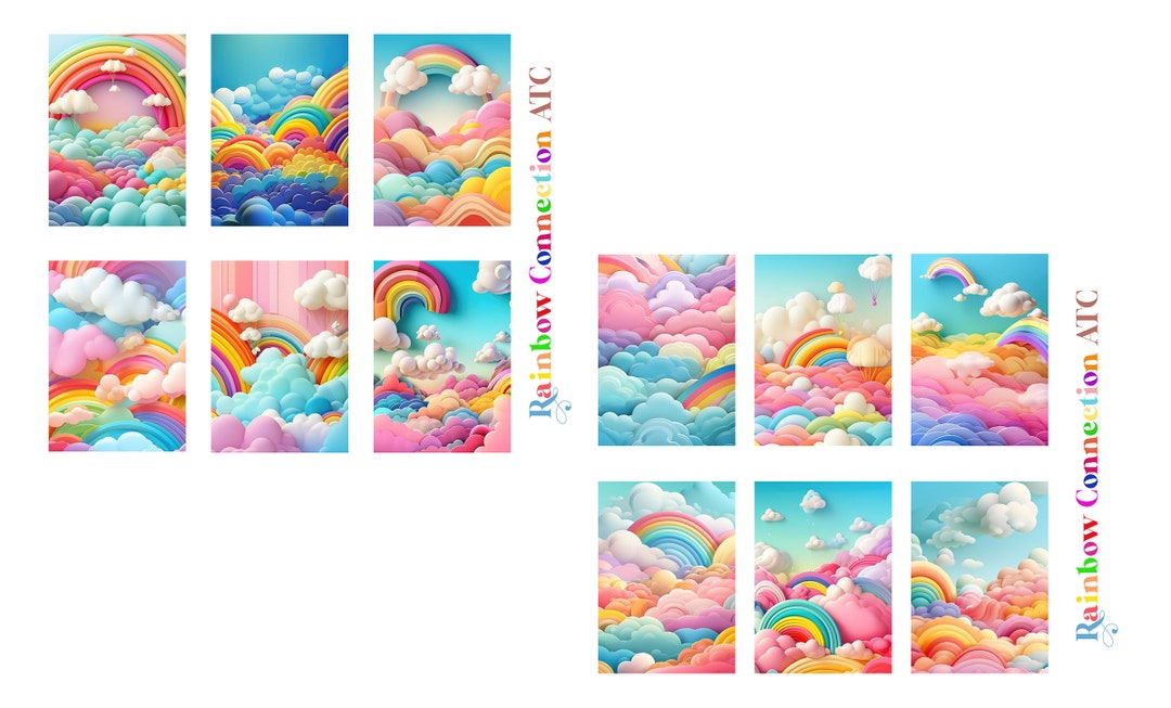 Rainbow Connection Digital ATC Set - Etsy