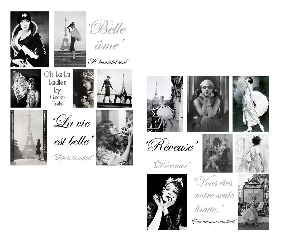 Ooh La La Ladies Digital Collage Set - Etsy