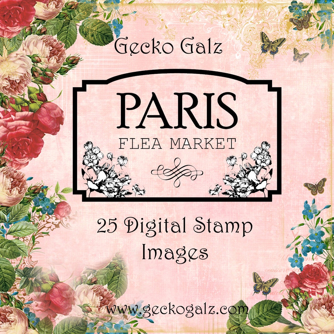 Paris Flea Market Digital Stamp Set - Etsy