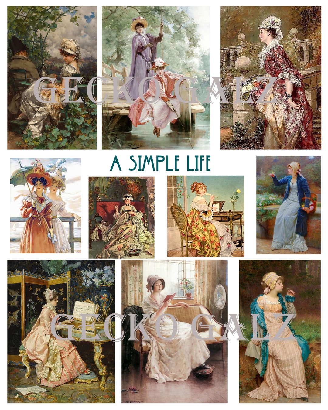 A Simple Life Digital Collage Sheet - Etsy