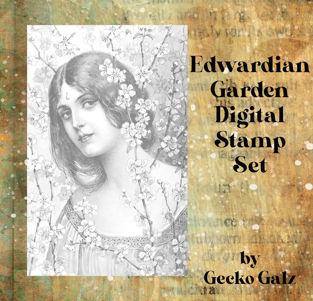Edwardian Garden Digital Stamp Set - Etsy