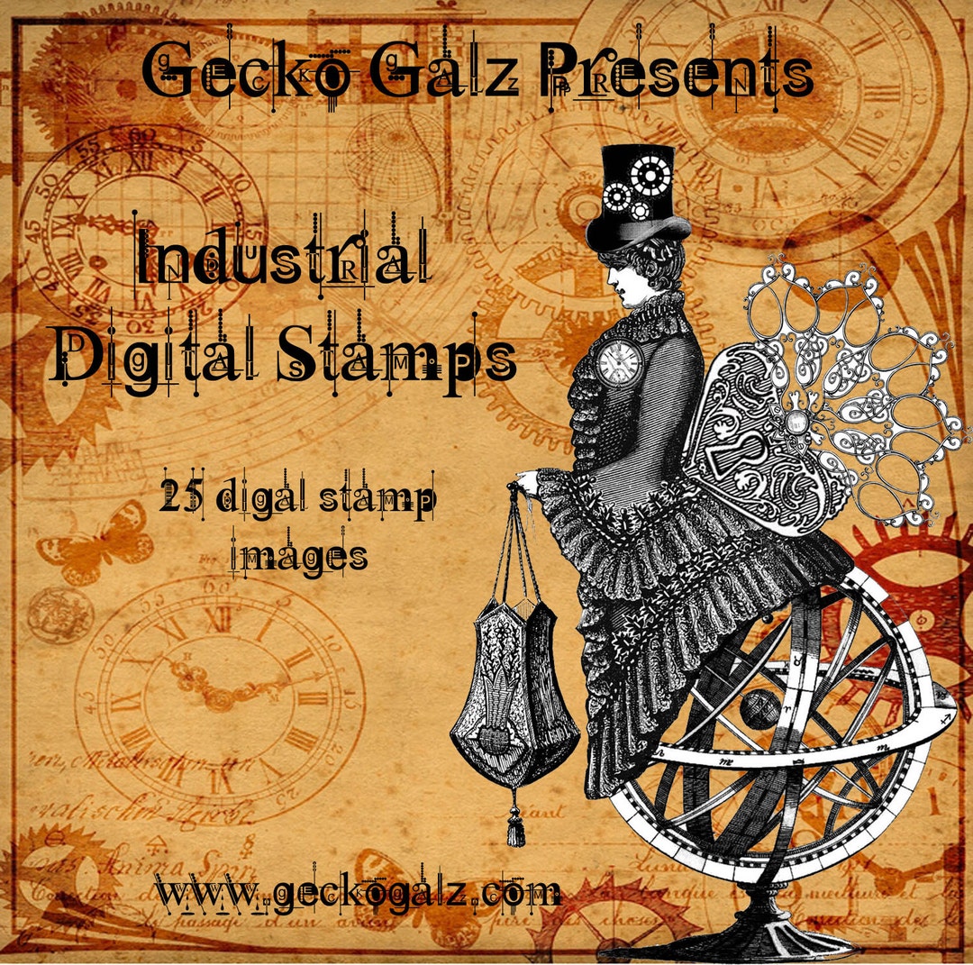 Industrial Digital Stamp Set - Etsy