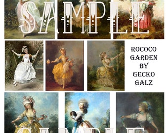 Marie Antoinette Rococo Romance Themed Collage Sheet 2 Digital ...