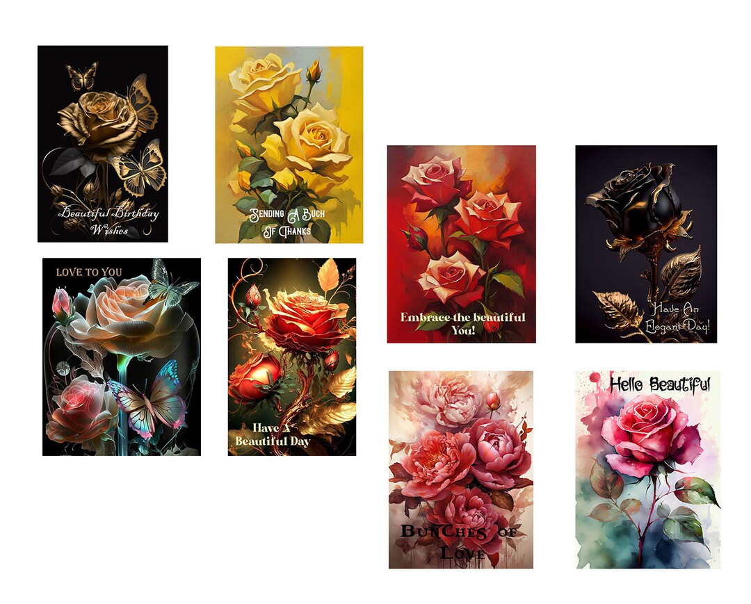 Beautiful Roses Card Toppers - Etsy
