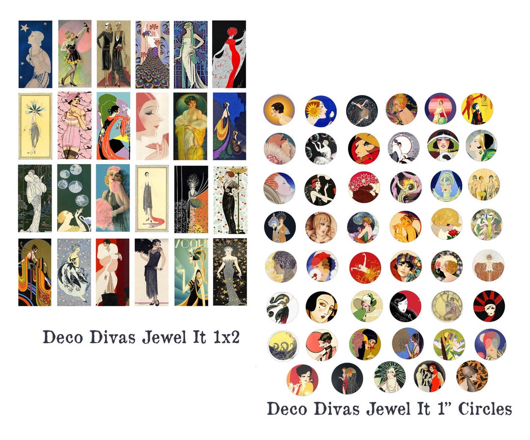 Deco Divas Domino & Circle Collage Sheets - Etsy