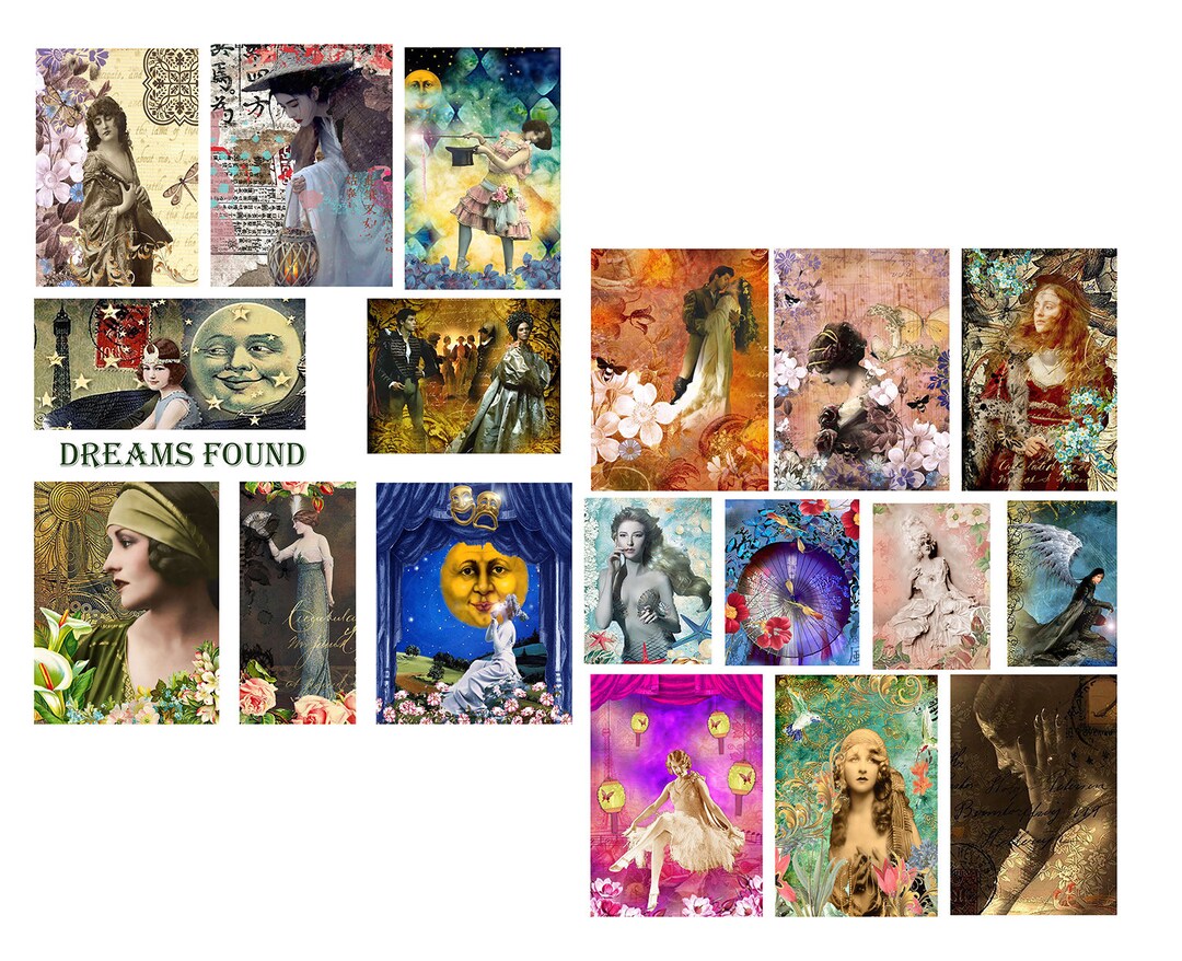 Dreams Found Digital Collage Set - Etsy