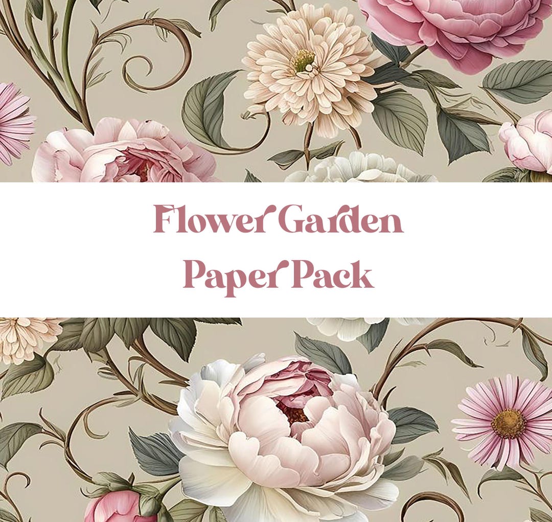 Flower Garden Digital Paper Pack - Etsy