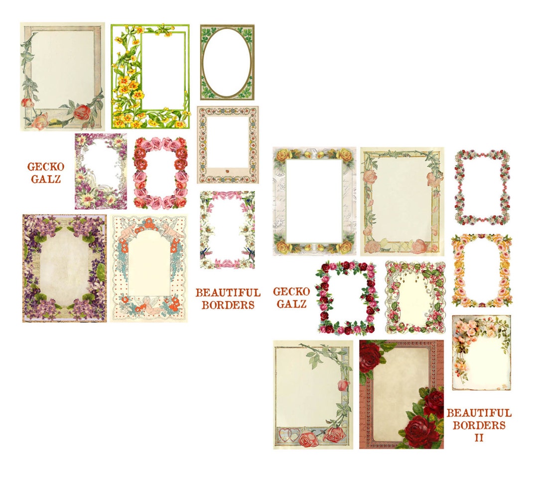 Beautiful Borders Digital Collage Set - Etsy