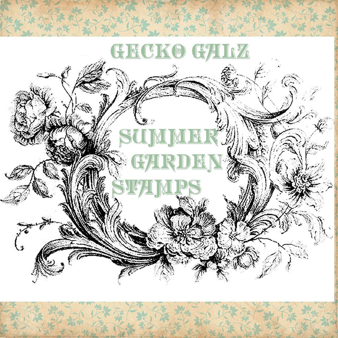 Summer Garden Digital Stamp Set - Etsy