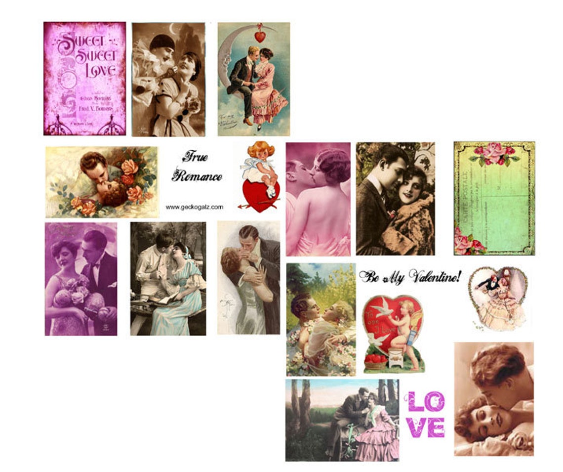 True Romance Digital Collage Set - Etsy