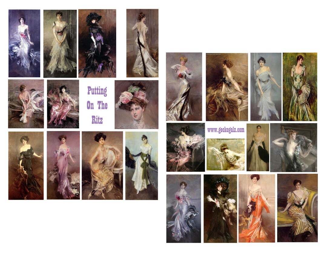 Putting on the Ritz Digital Collage Set - Etsy