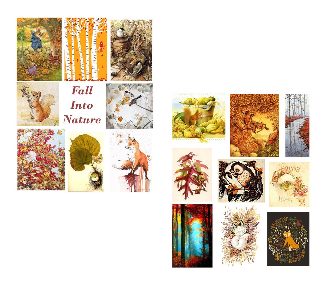 Fall Into Nature Digital Collage Sheet - Etsy