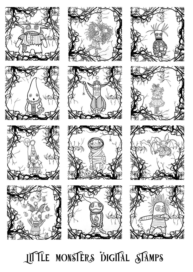 Little Monsters Digital Stamps by Lee Seed - Etsy