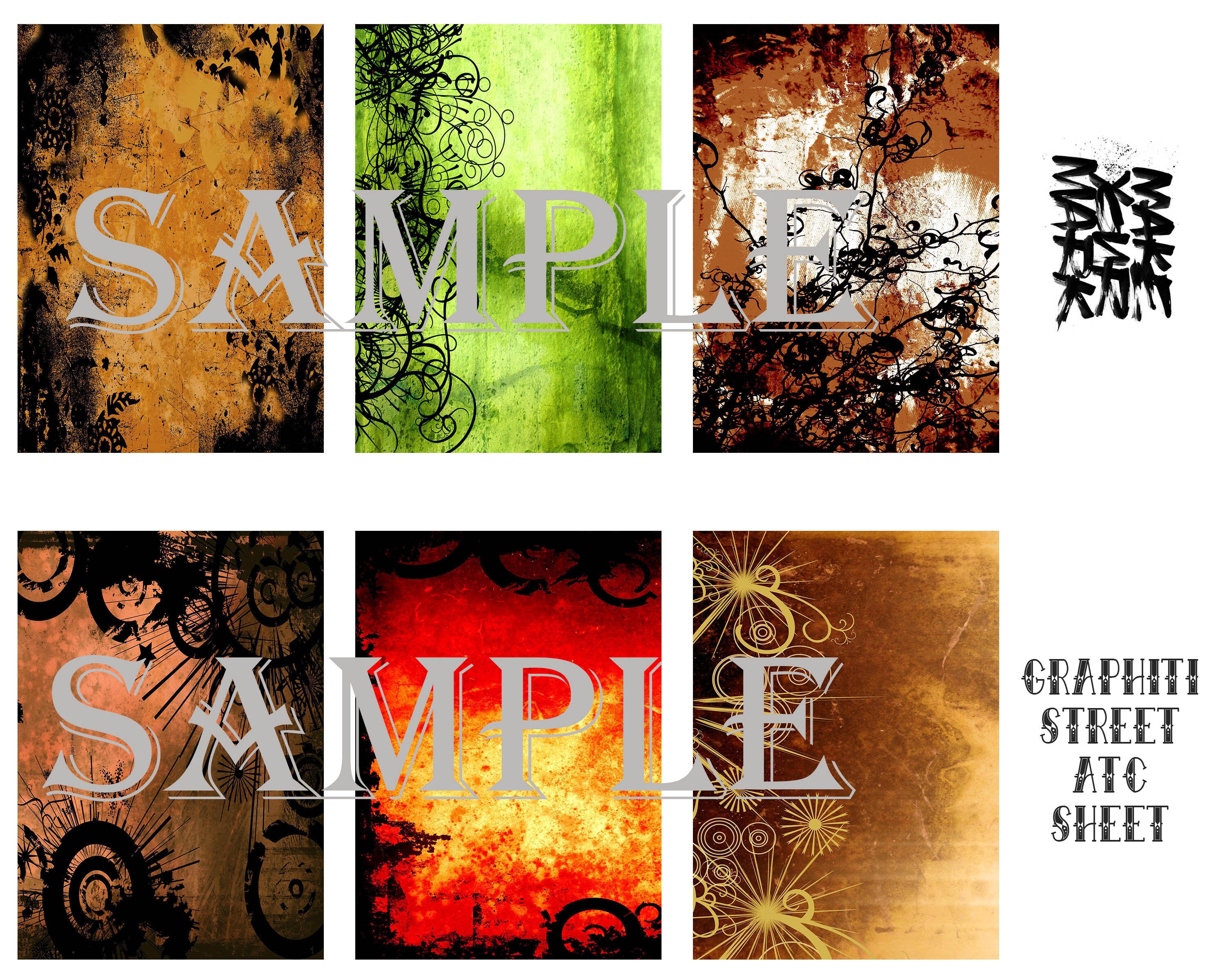 Paper Papercraft Graffiti Street Digital ATC Sheet etna.com.pe