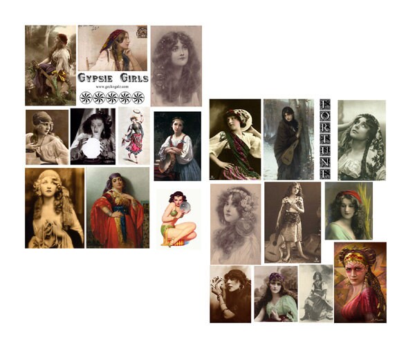 Gypsy Girls Digital Collage Sheet - Etsy