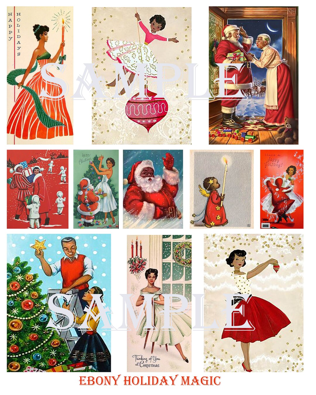 Ebony Holiday Magic Collage Sheet - Etsy