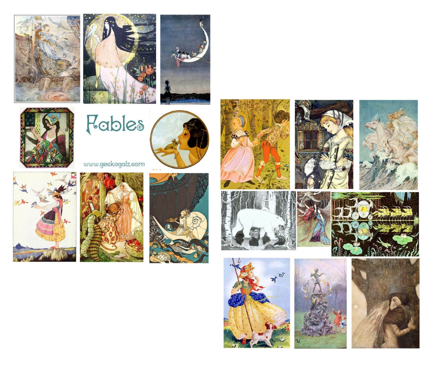 Fables Digital Collage Set - Etsy