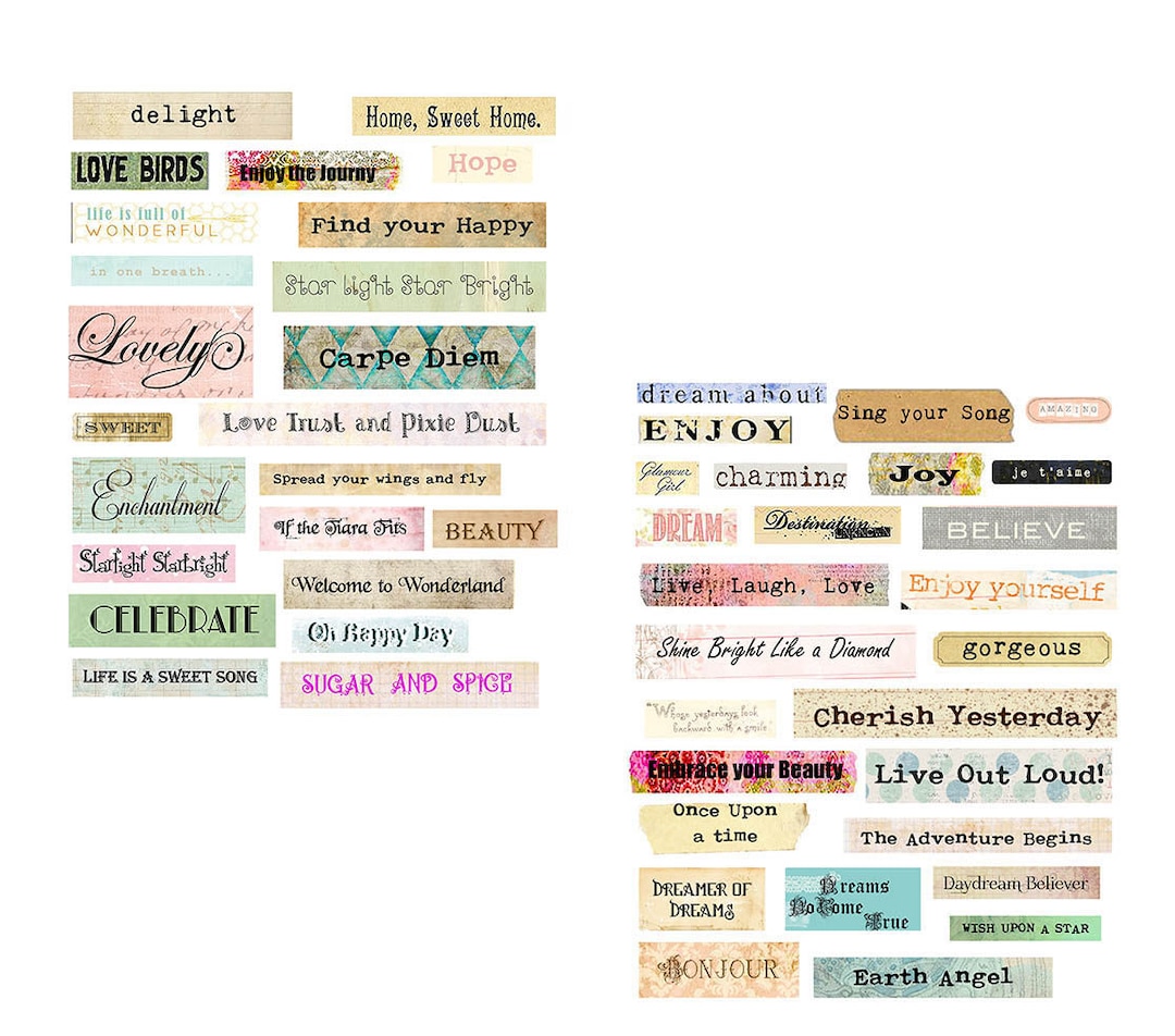 Charming Words Collage Set - Etsy