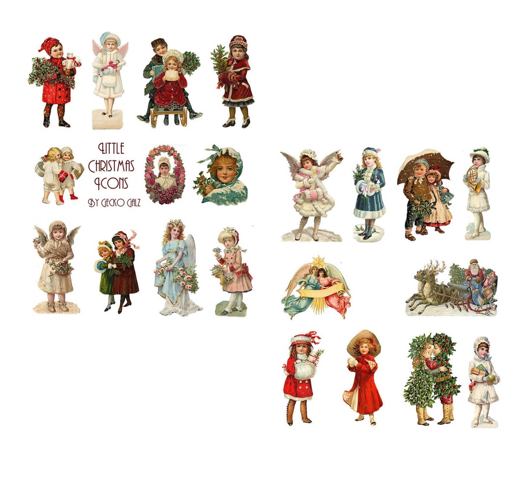 Little Christmas Icons Digital Collage Set - Etsy