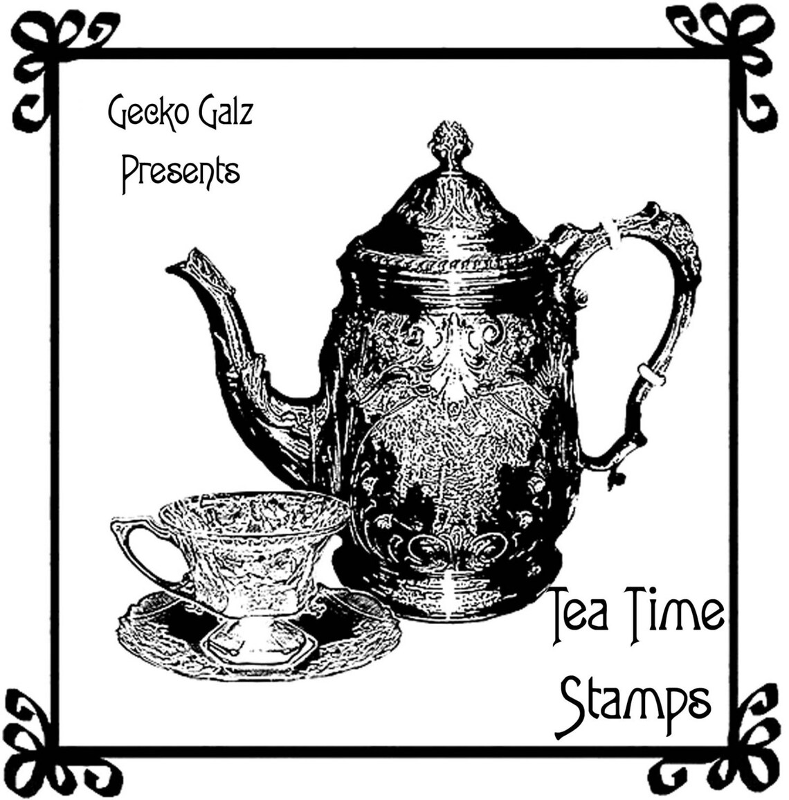 Tea Time Digital Stamp Set | Etsy