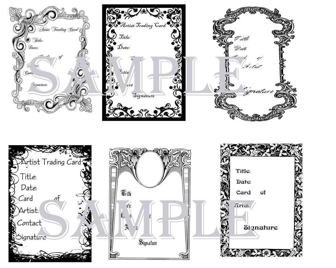 Fancy ATC Backs Digital Collage Sheet - Etsy