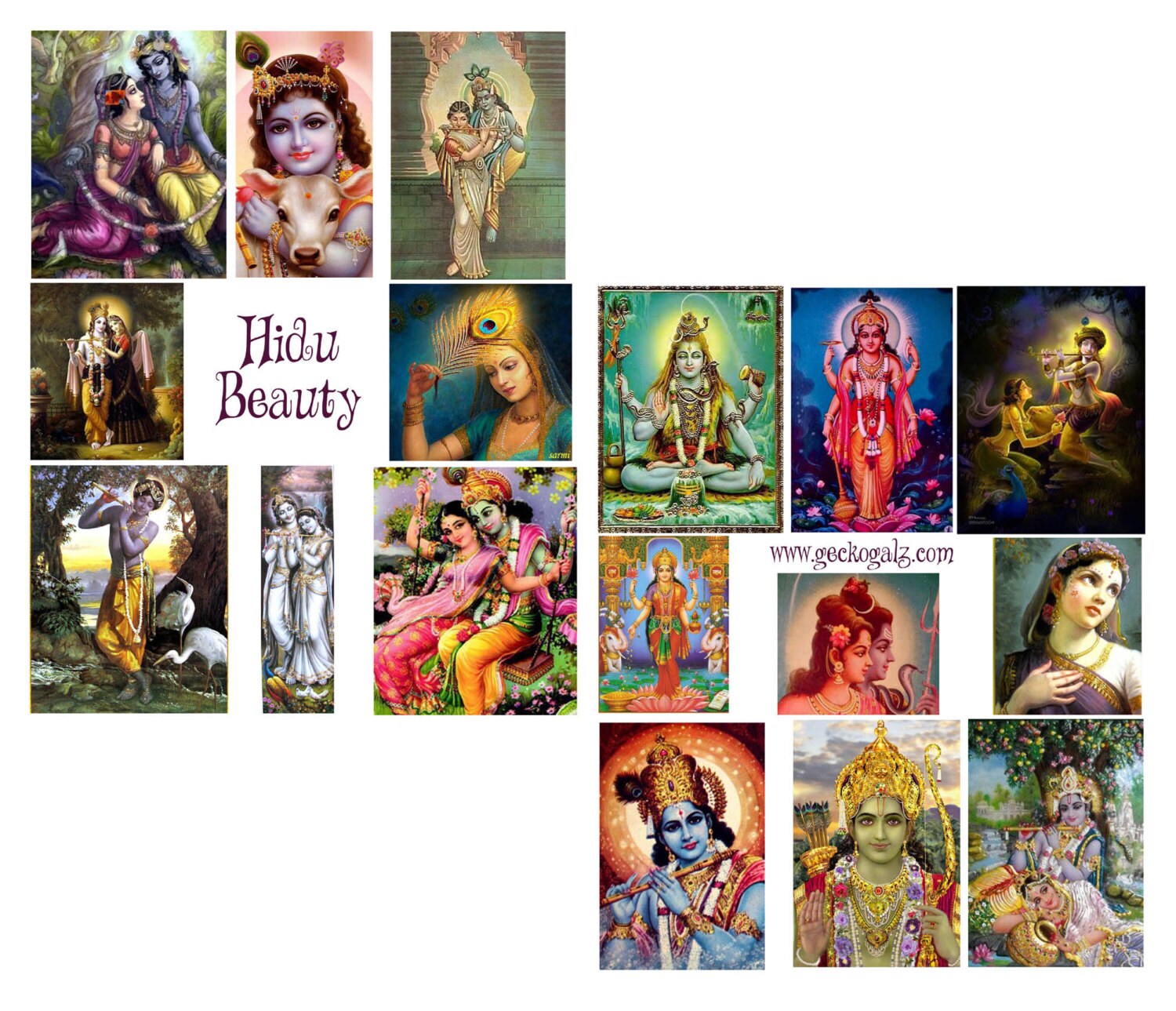 Hindu Beauty Digital Collage Set - Etsy
