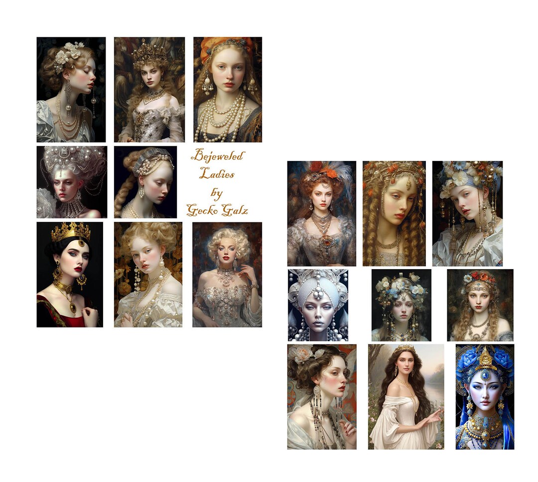 Bejeweled Ladies Digital Collage Collection - Etsy