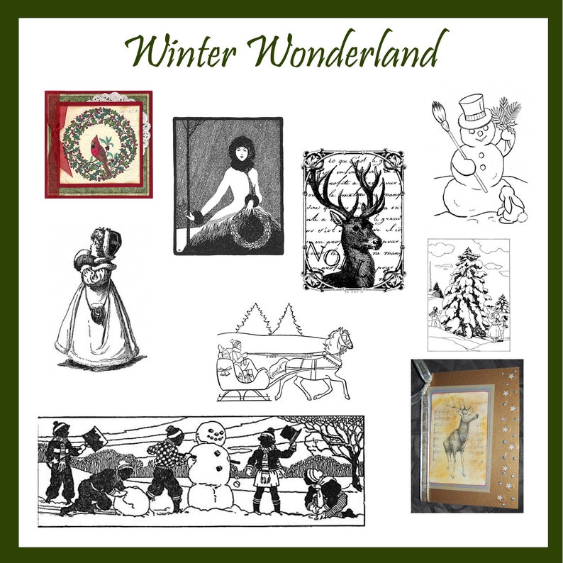 Winter Wonderland Digital Stamp Set - Etsy