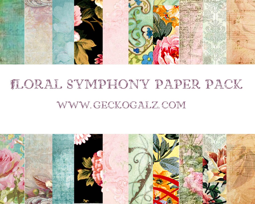 Floral Symphony Digital Paper Pack - Etsy