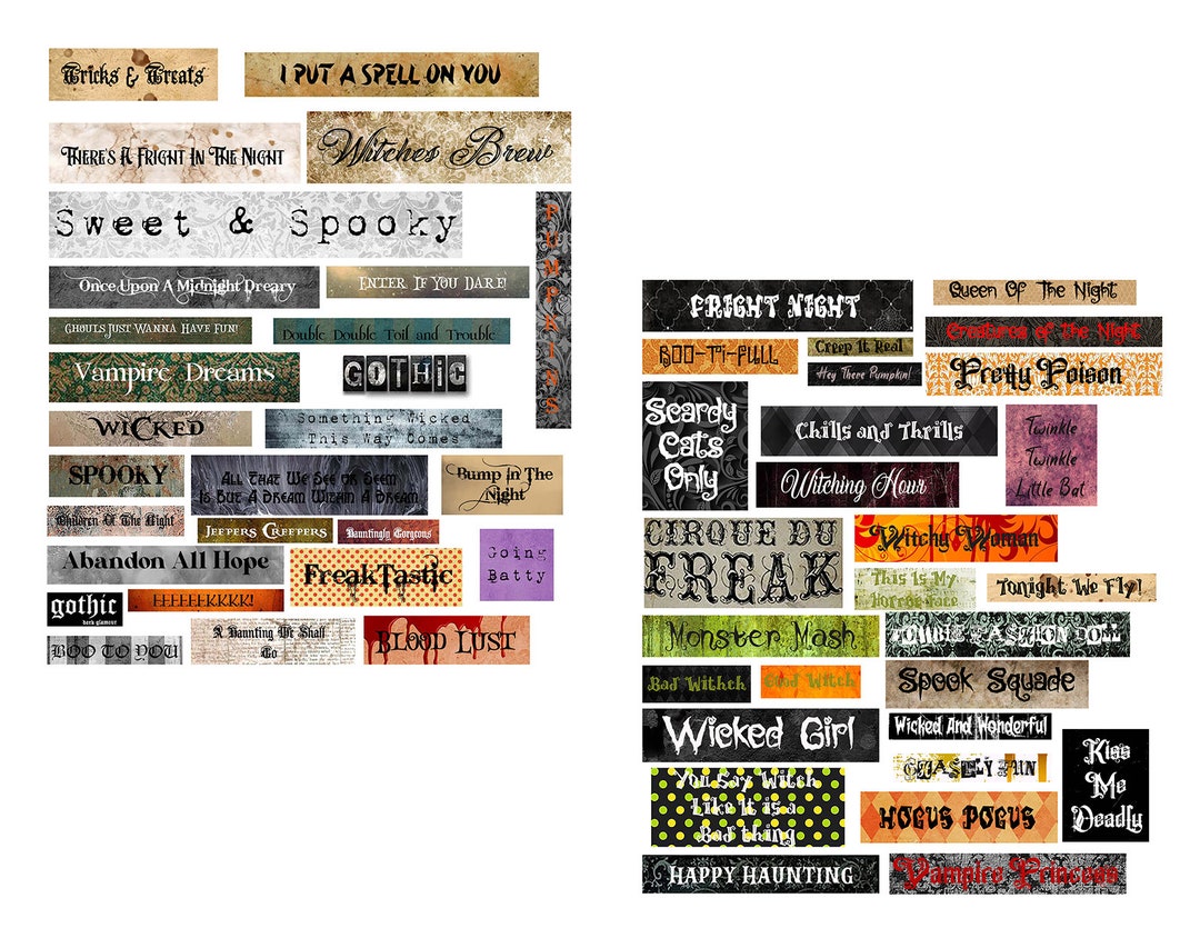 Gothic Chatter Digital Collage Set - Etsy