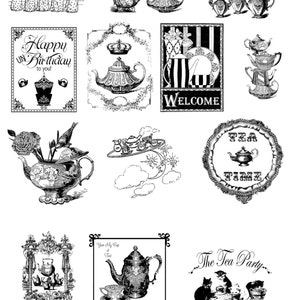 Tea Time Digital Stamp Set - Etsy