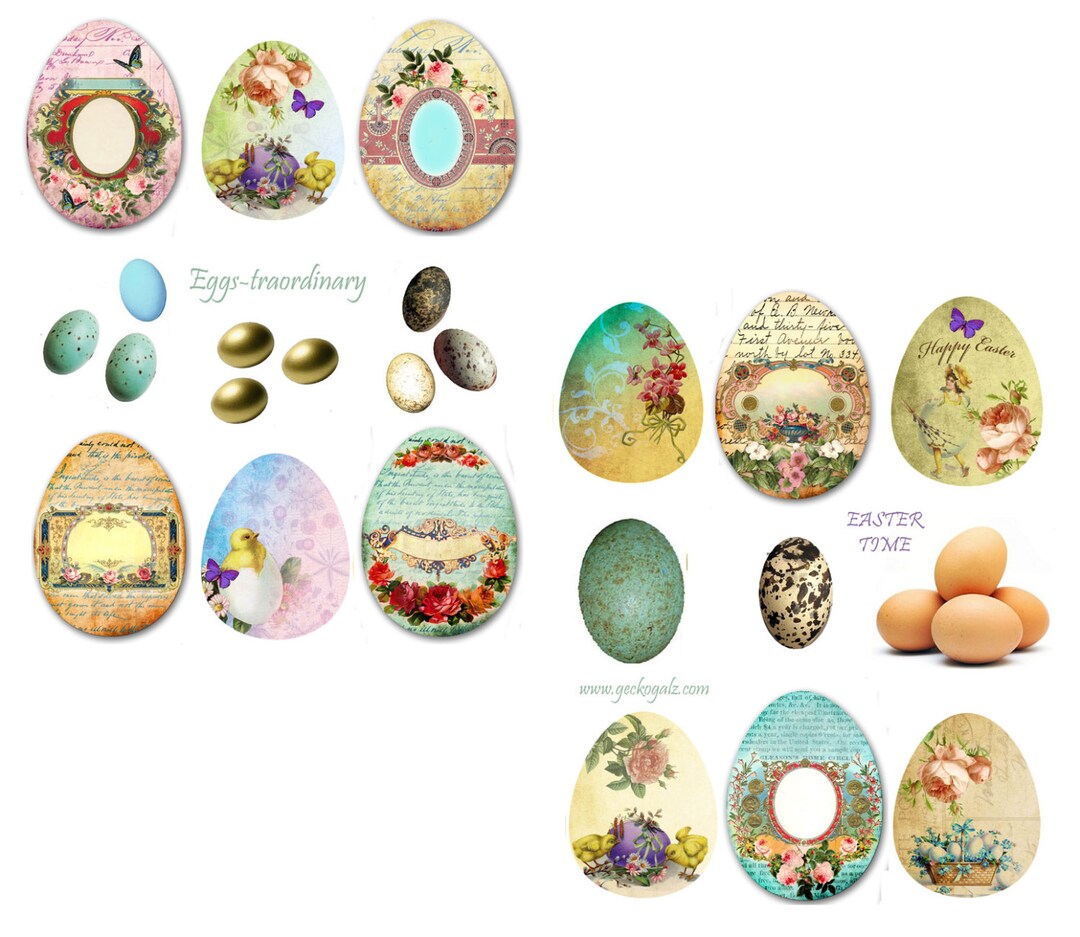 Eggstrodianary Digital Collage Set - Etsy