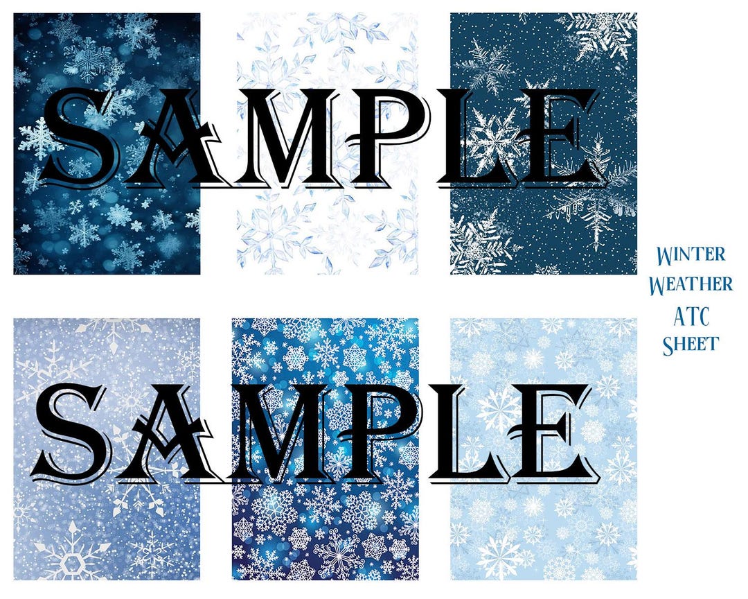 Winter Weather ATC Sheet - Etsy