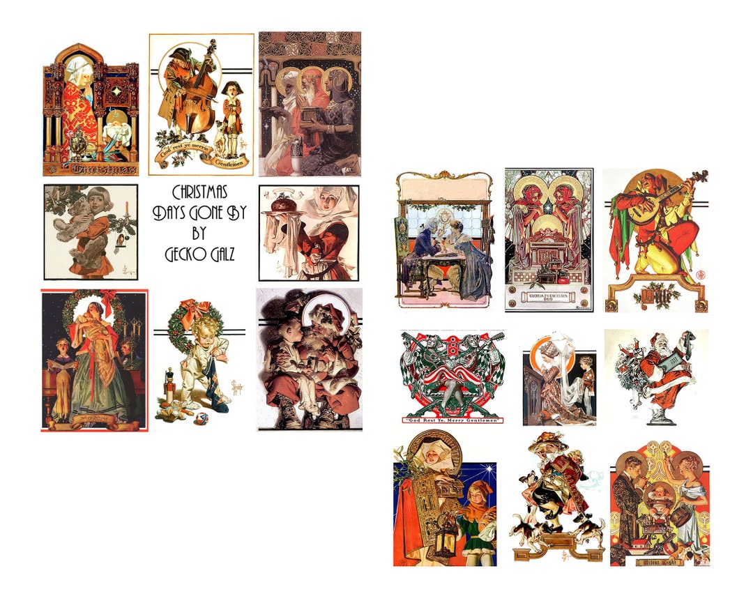 Christmas Days Gone by Collage Set - Etsy
