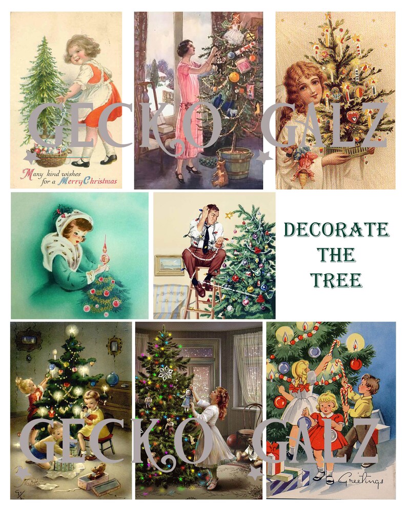 Decorate the Tree Digital Collage Sheet - Etsy