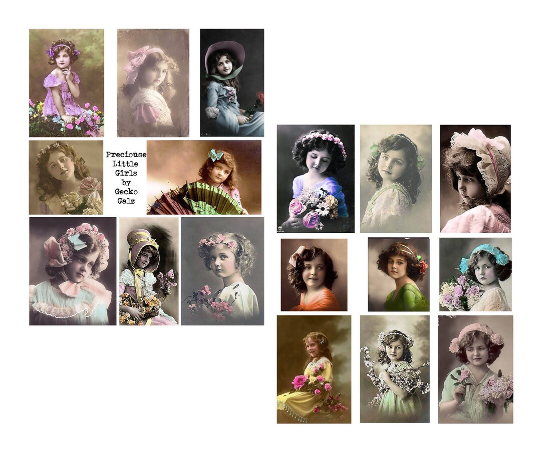 Precious Little Girls Digital Collage Set - Etsy