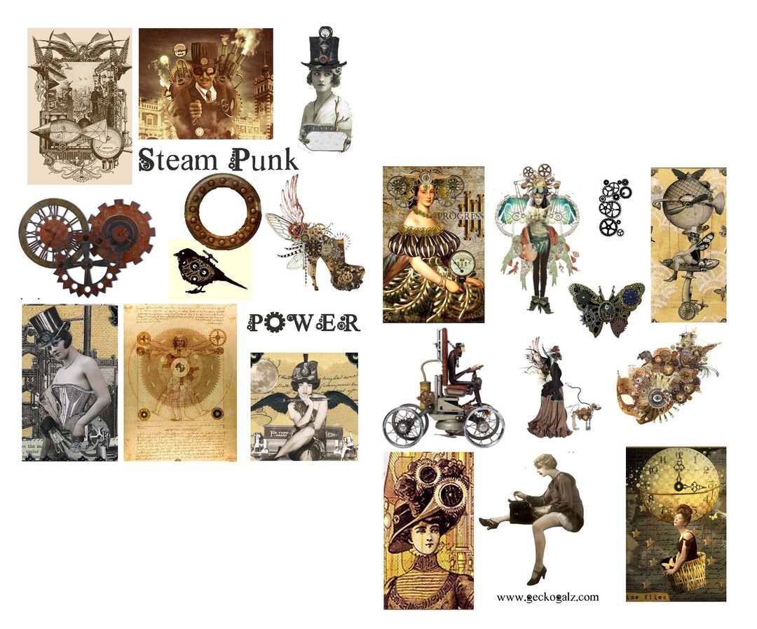 Steam Punk Collage Set - Etsy