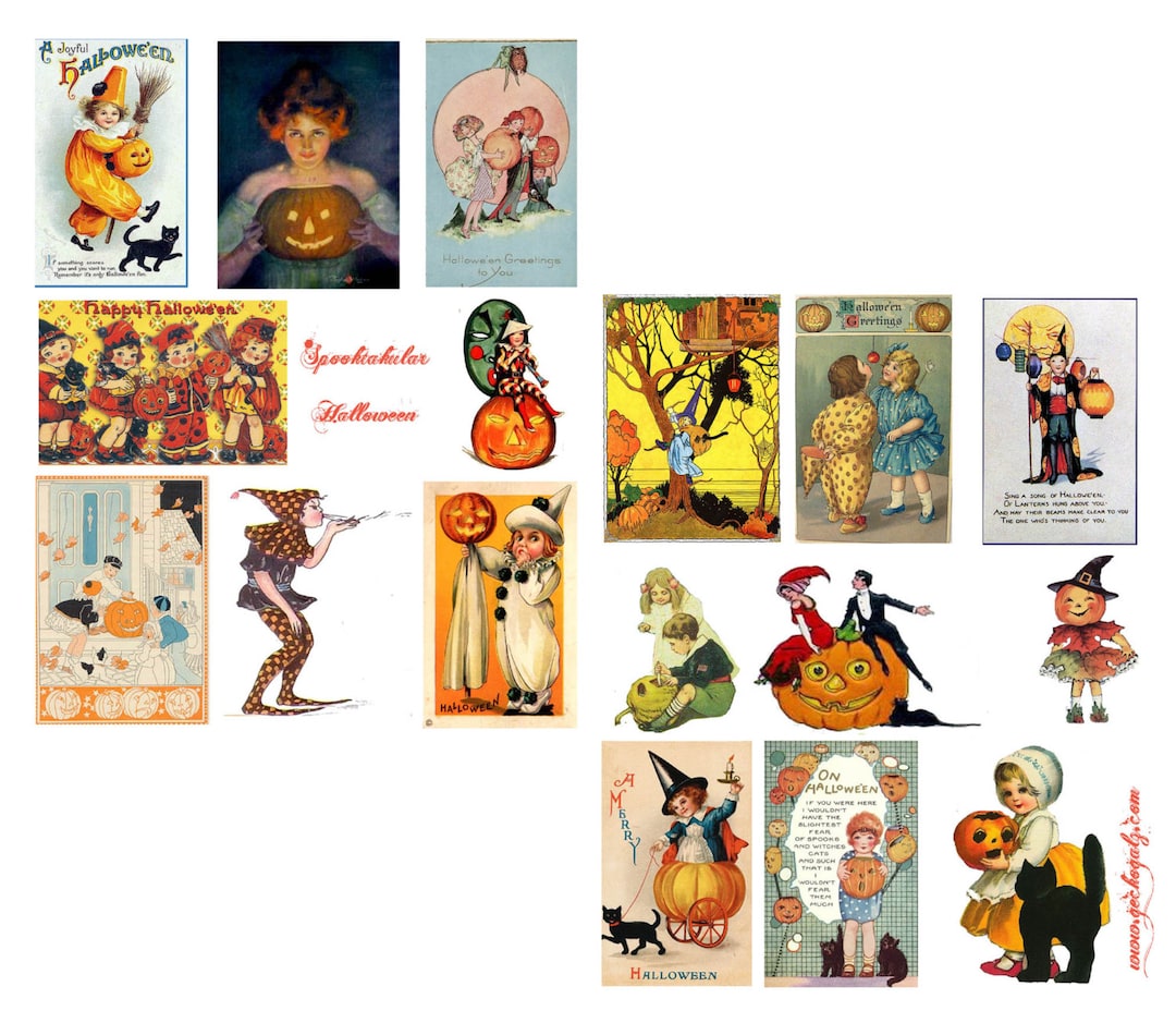 Spooktakular Halloween Digital Collage Set - Etsy