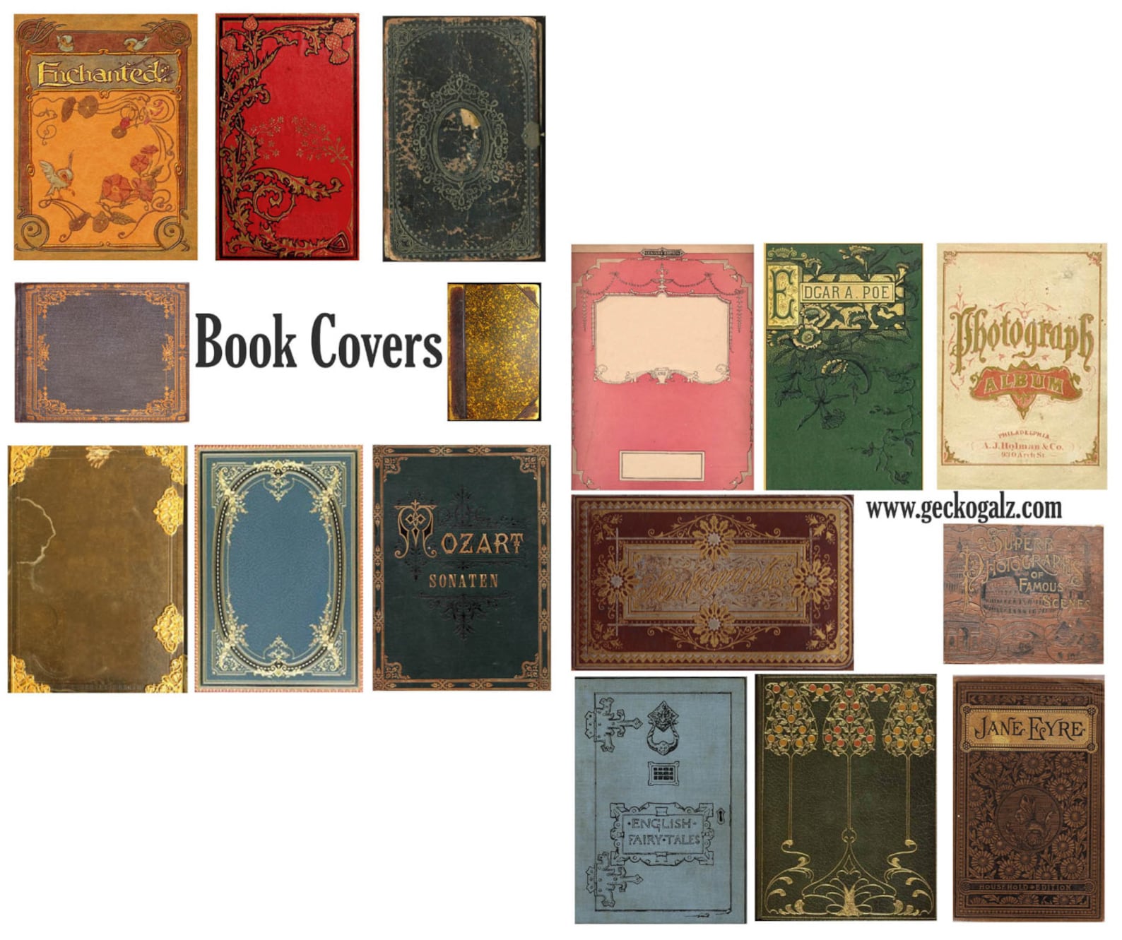Vintage Book Covers Digital Collage Set - Etsy