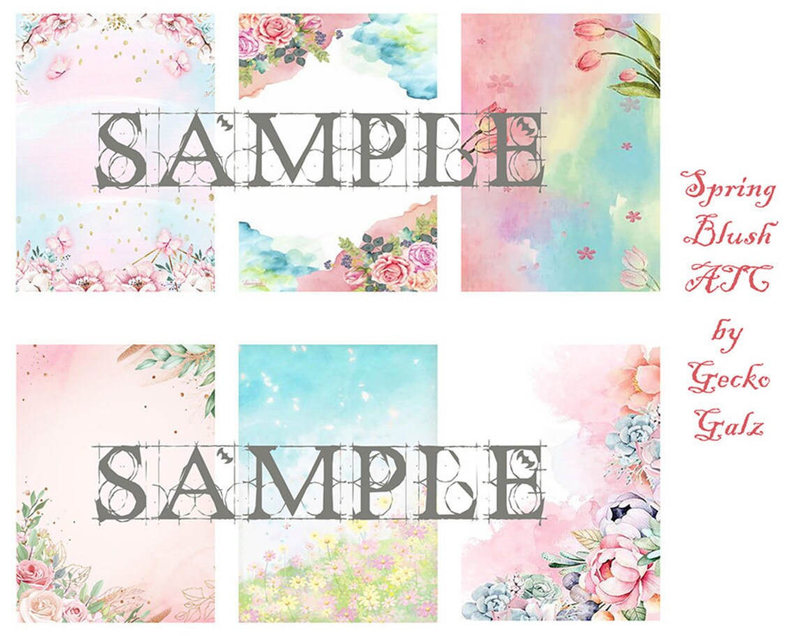 Spring Blush Digital ATC Sheet - Etsy