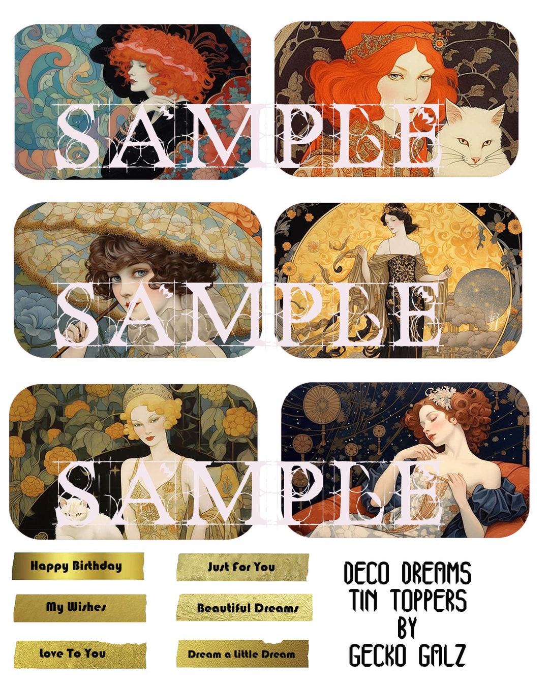 Deco Dreams Tin Topper Sheet - Etsy