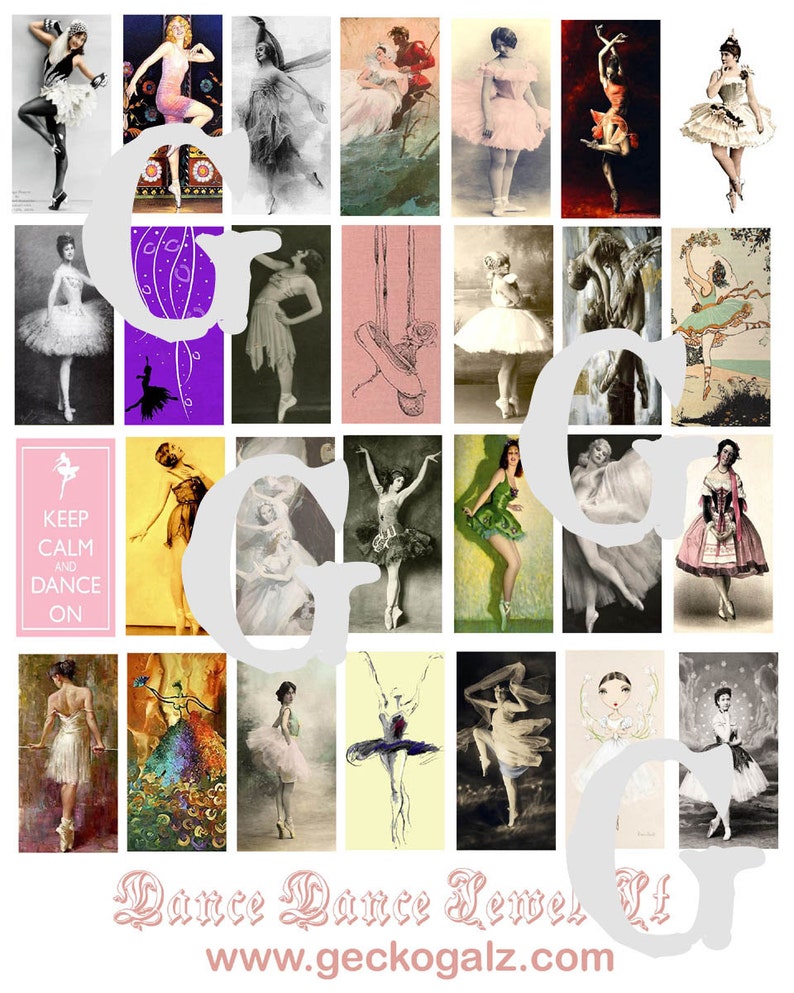 Dance 1" X 2" Digital Collage Sheet - Etsy