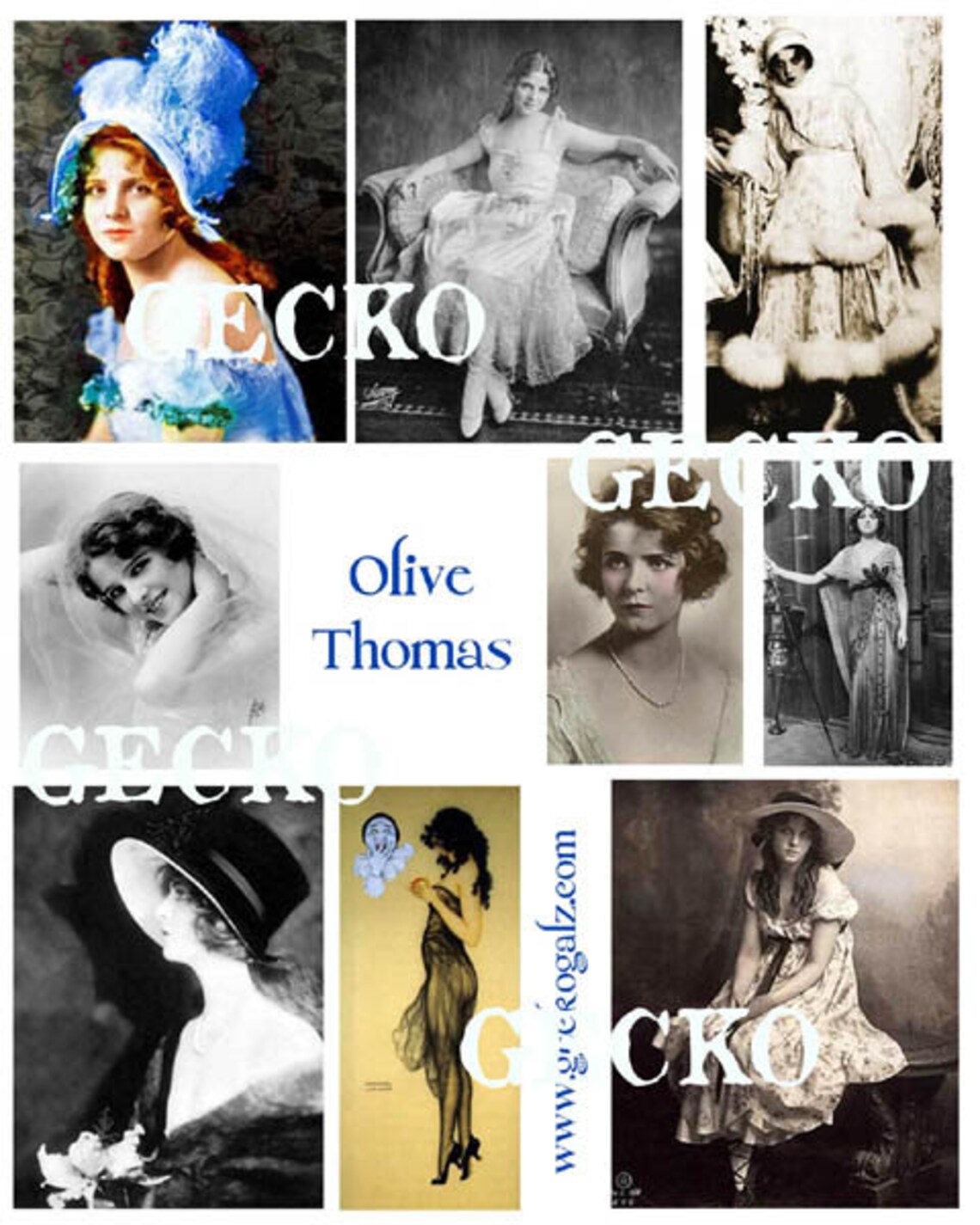Actress Olive Thomas Digital Collage Sheet - Etsy