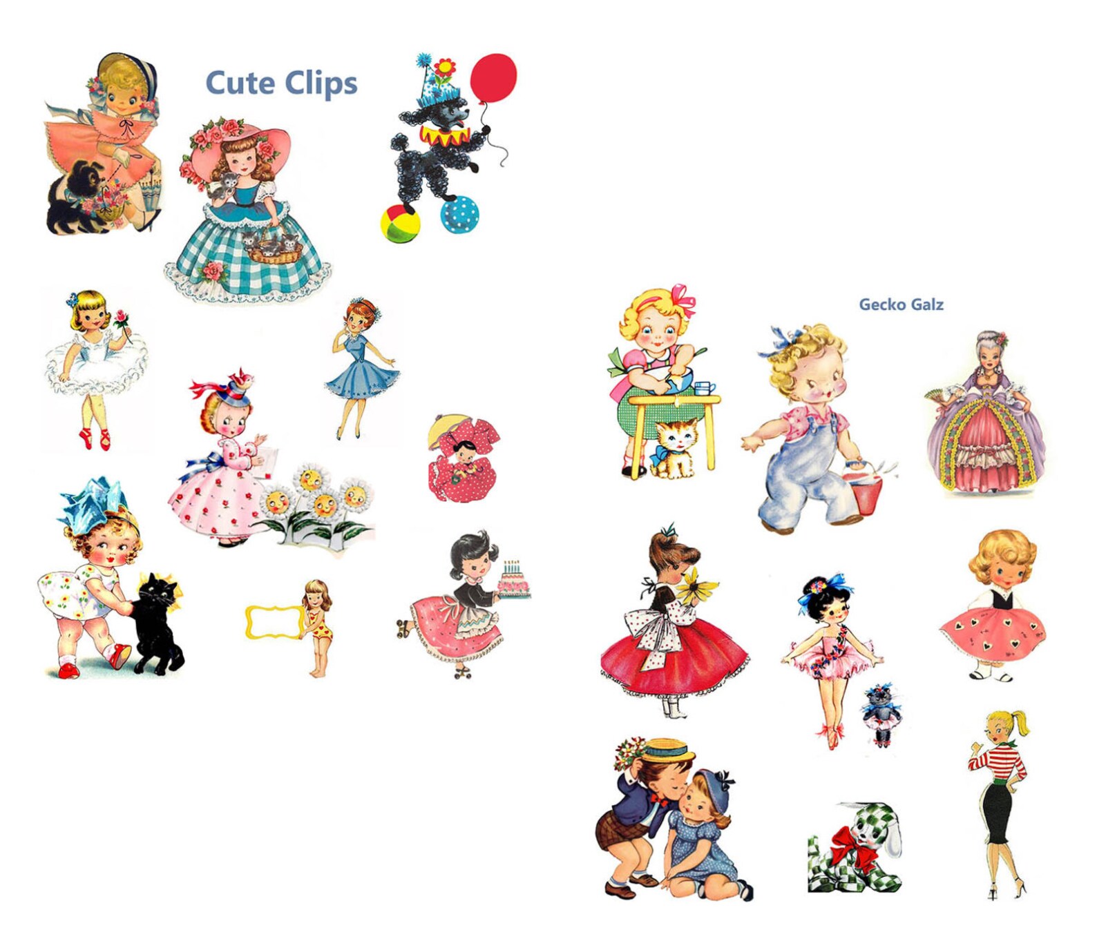 Cute Clips Digital Collage Set - Etsy