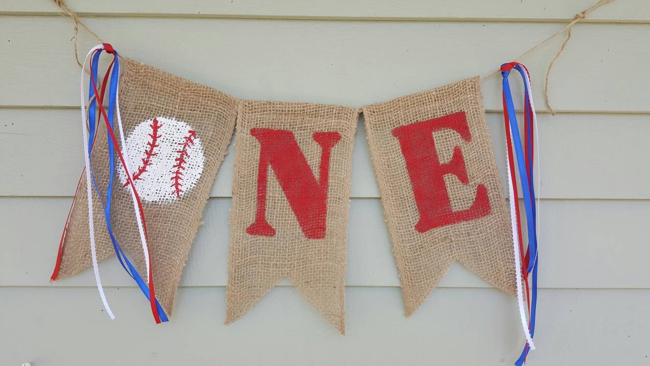 Baseball Banner Burlap. ONE Made by a Stay at Home Veteran. - Etsy