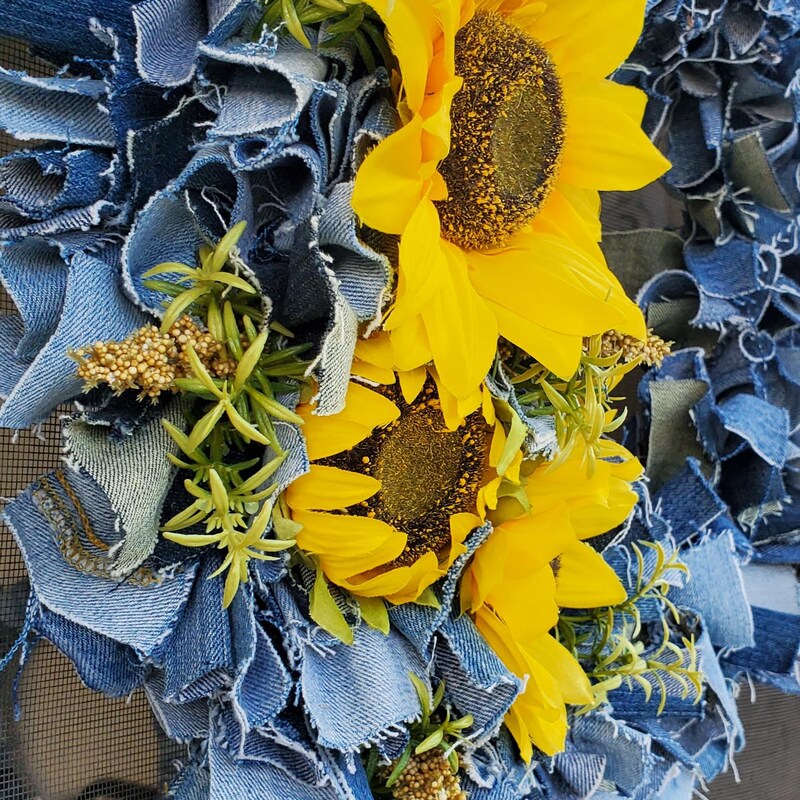 Denim Rag Wreath - Etsy