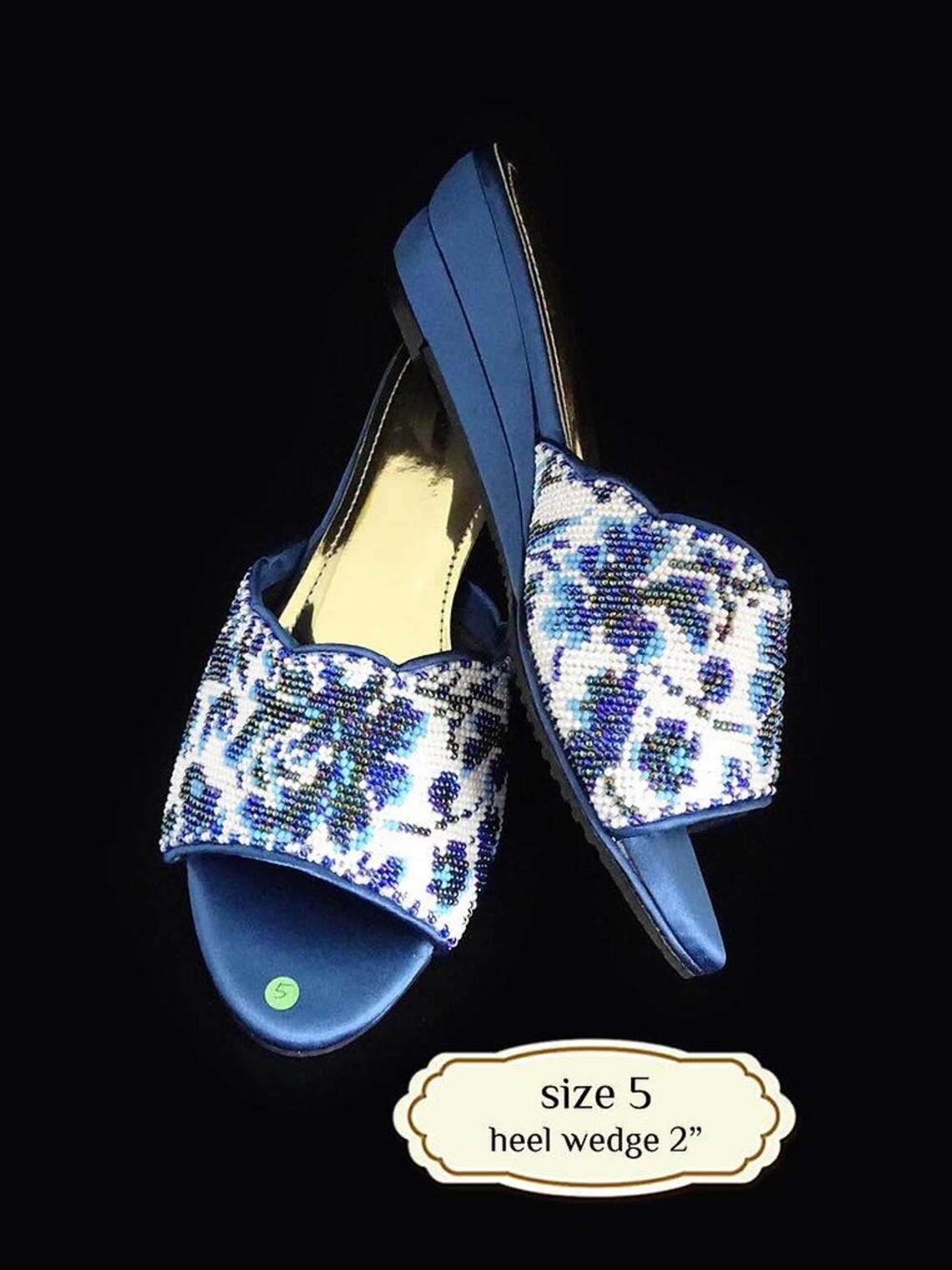 Size 5/ Eur 36/ 23.5cm: Peranakan Nyonya Open Toe Beaded Slippers ...